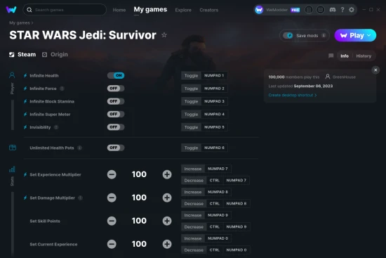 STAR WARS Jedi: Survivor Cheats & Trainers for PC | WeMod