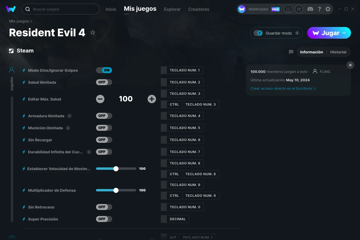 Trampas y Trainers de Resident Evil 4 para PC | WeMod