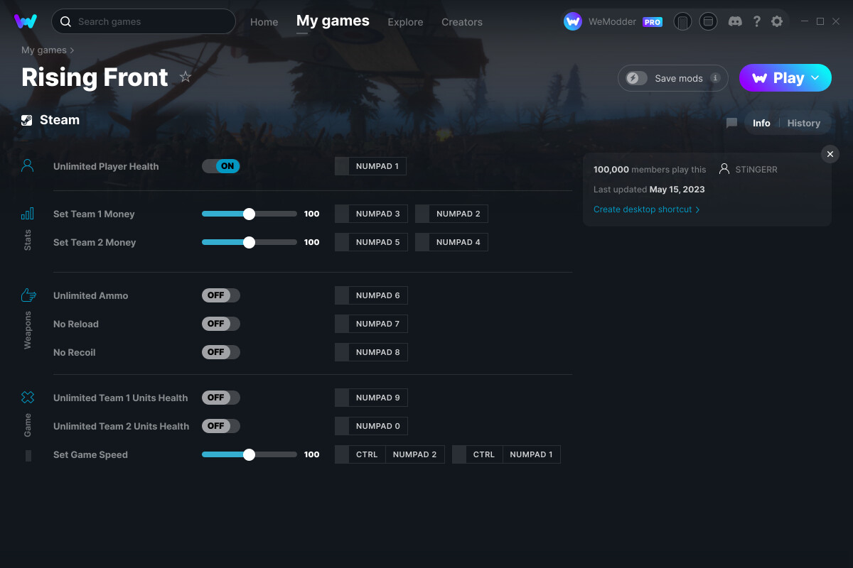 Rising Front Cheats and Trainer for Steam - Trainers - WeMod Community