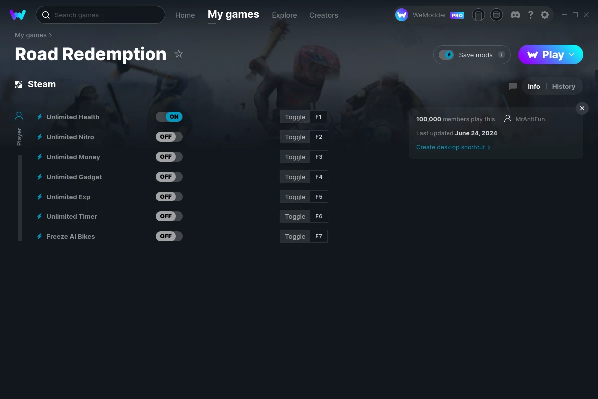 Road Redemption Cheats & Trainers for PC | WeMod