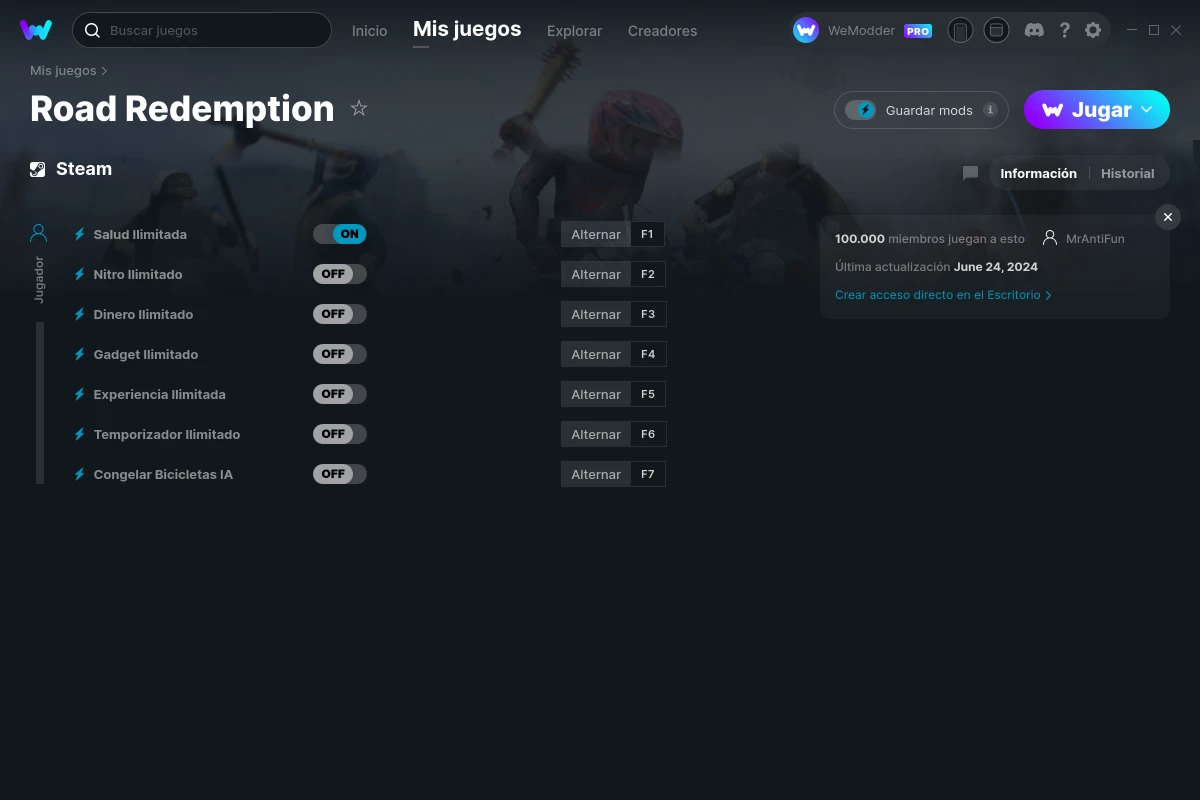 Trampas y Trainers de Road Redemption para PC | WeMod