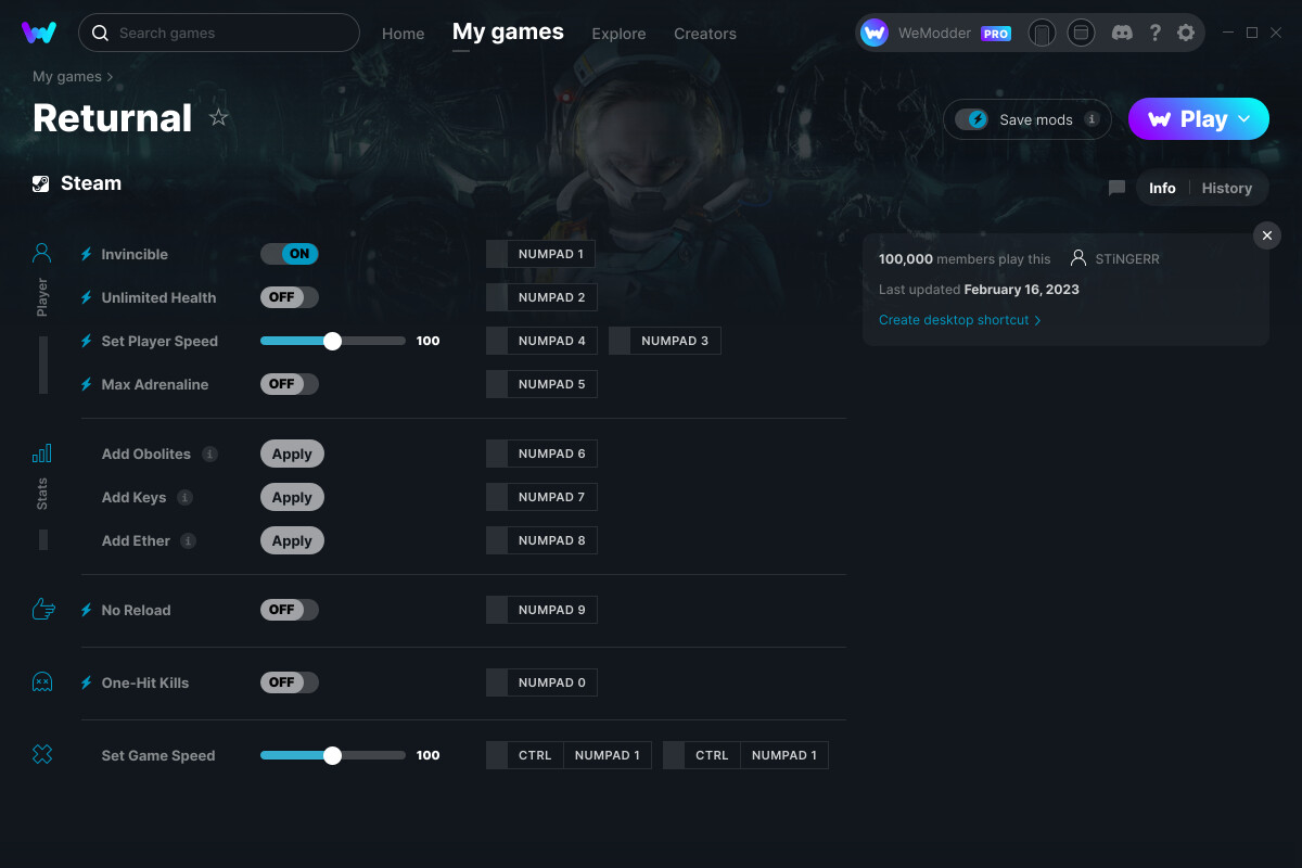 Returnal Cheats and Trainer for Steam - Trainers - WeMod Community
