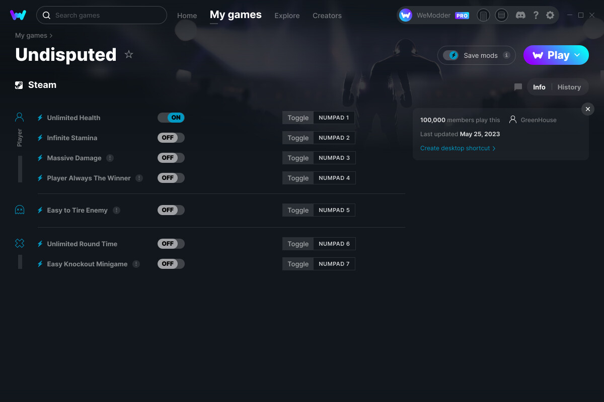 Undisputed Cheats And Trainer For Steam Trainers Wemod Community