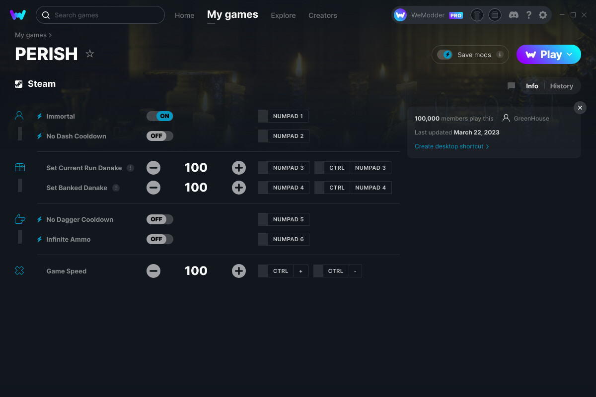 PERISH Cheats and Trainer for Steam - Trainers - WeMod Community
