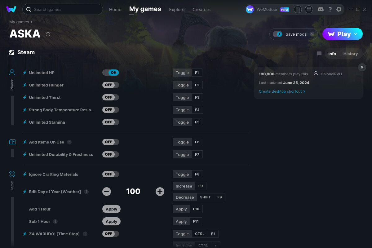 ASKA Cheats and Trainer for Steam - Trainers - WeMod Community