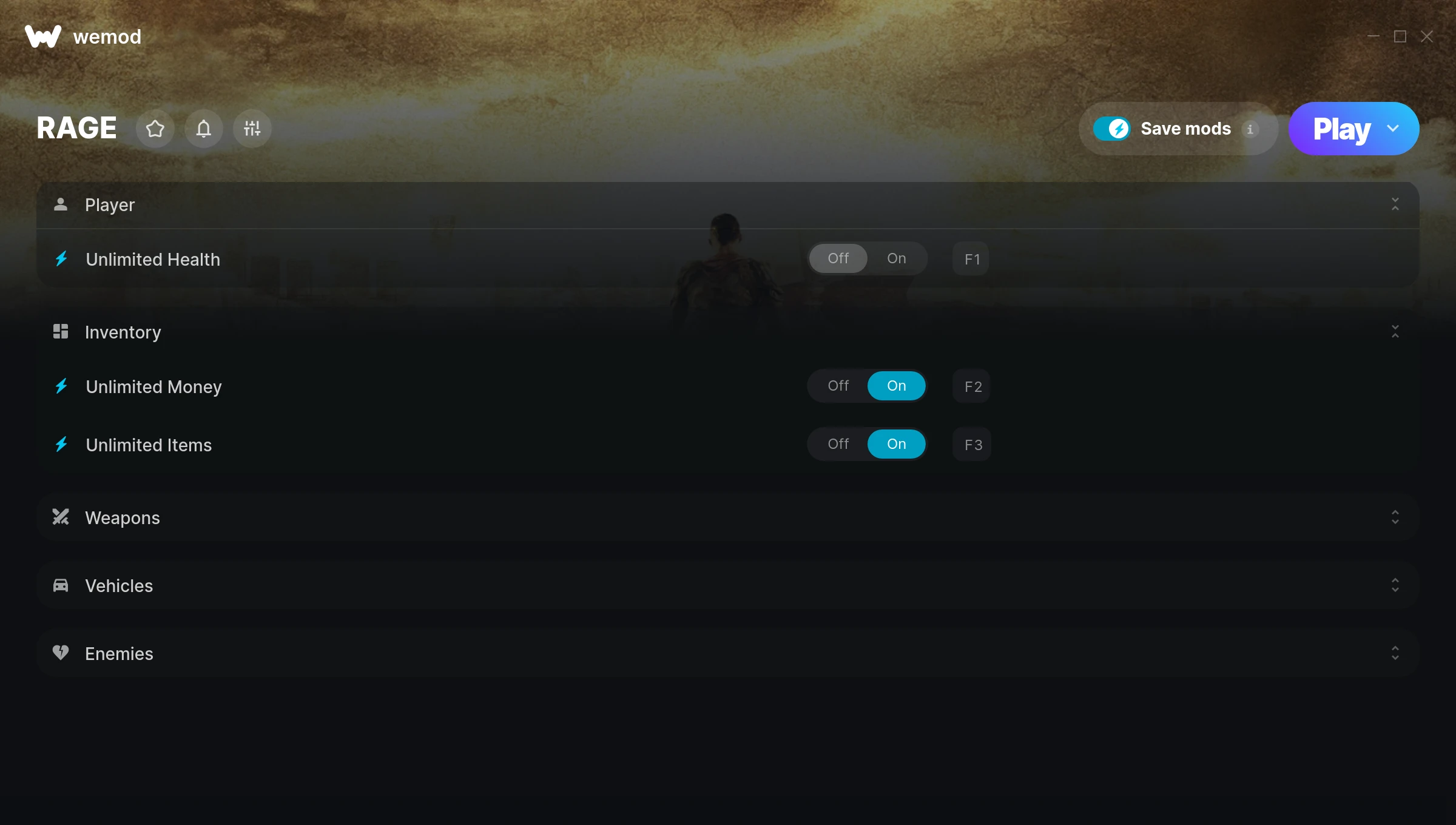RAGE Cheats & Trainers for PC | WeMod