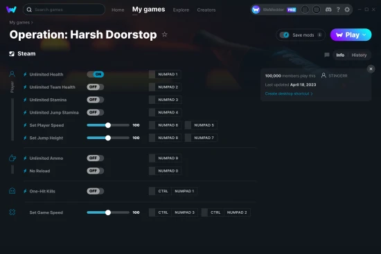 Operation: Harsh Doorstop Cheats & Trainers for PC | WeMod