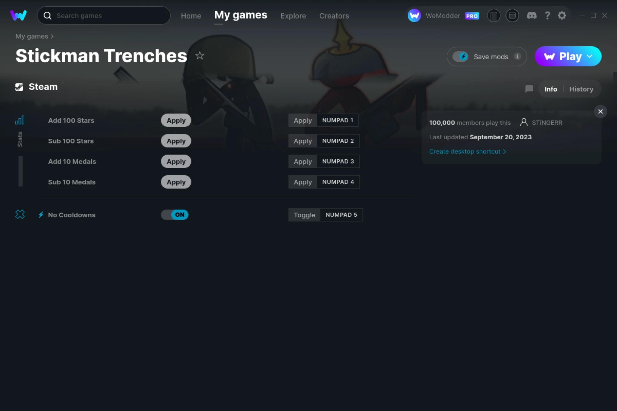 Stickman Trenches Cheats & Trainers for PC | WeMod