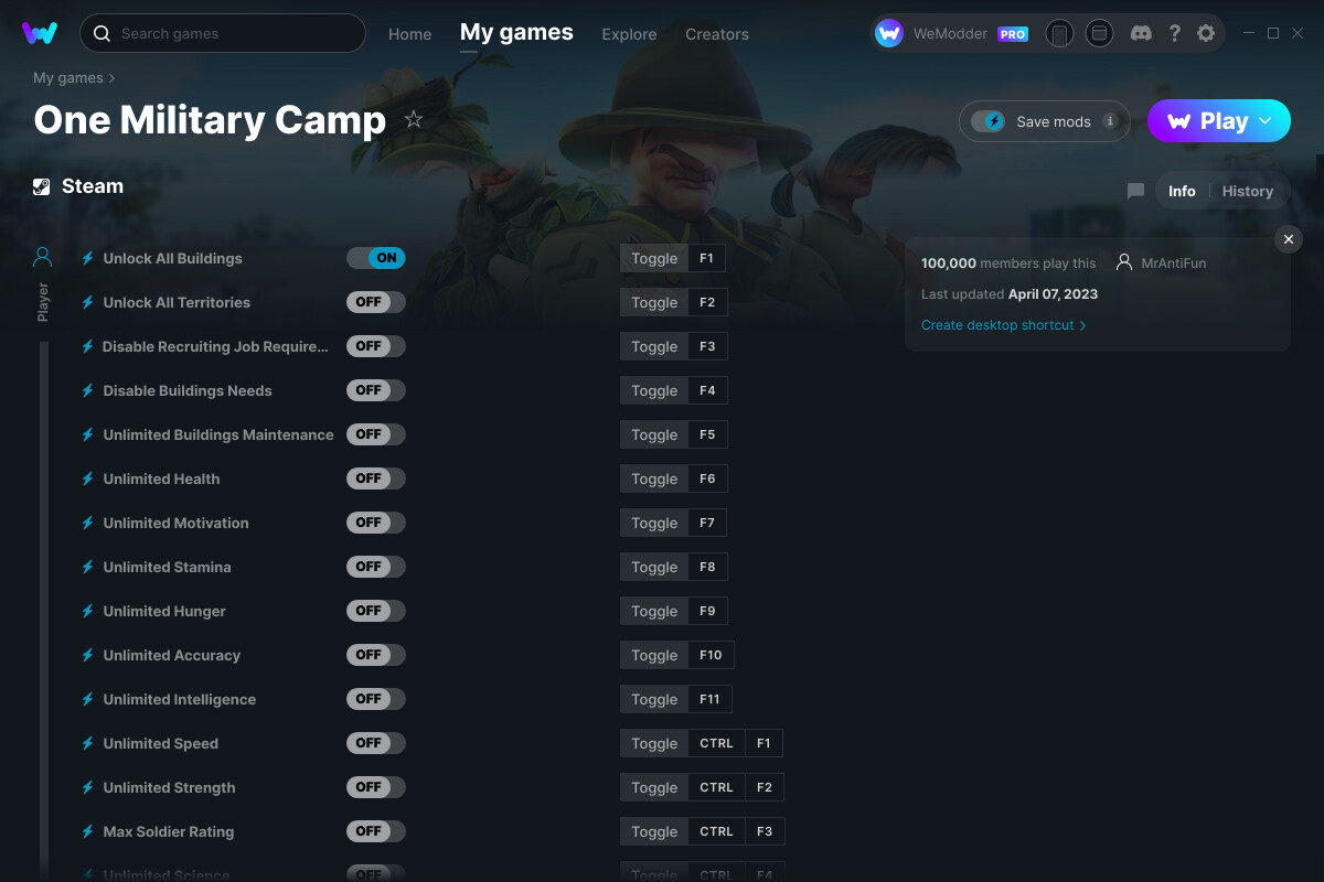 One Military Camp Cheats and Trainer for Steam - Trainers - WeMod Community