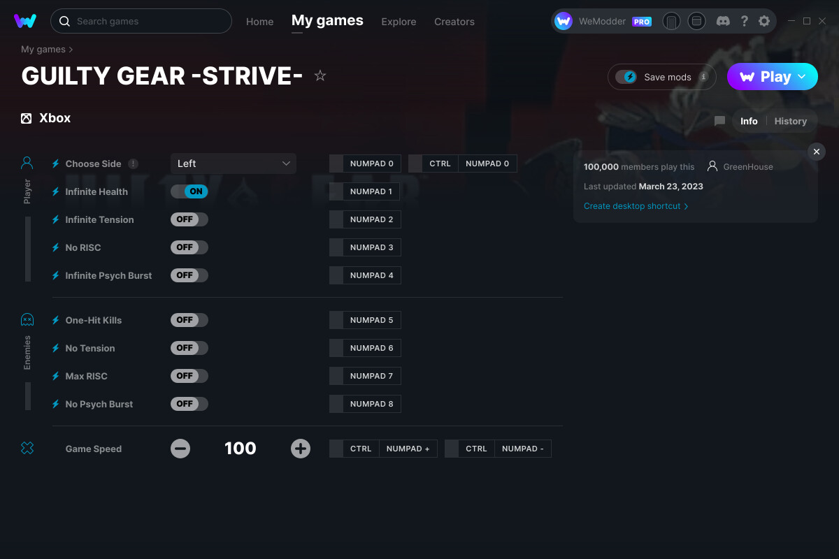 GUILTY GEAR -STRIVE- Cheats and Trainer for Xbox - Trainers - WeMod ...