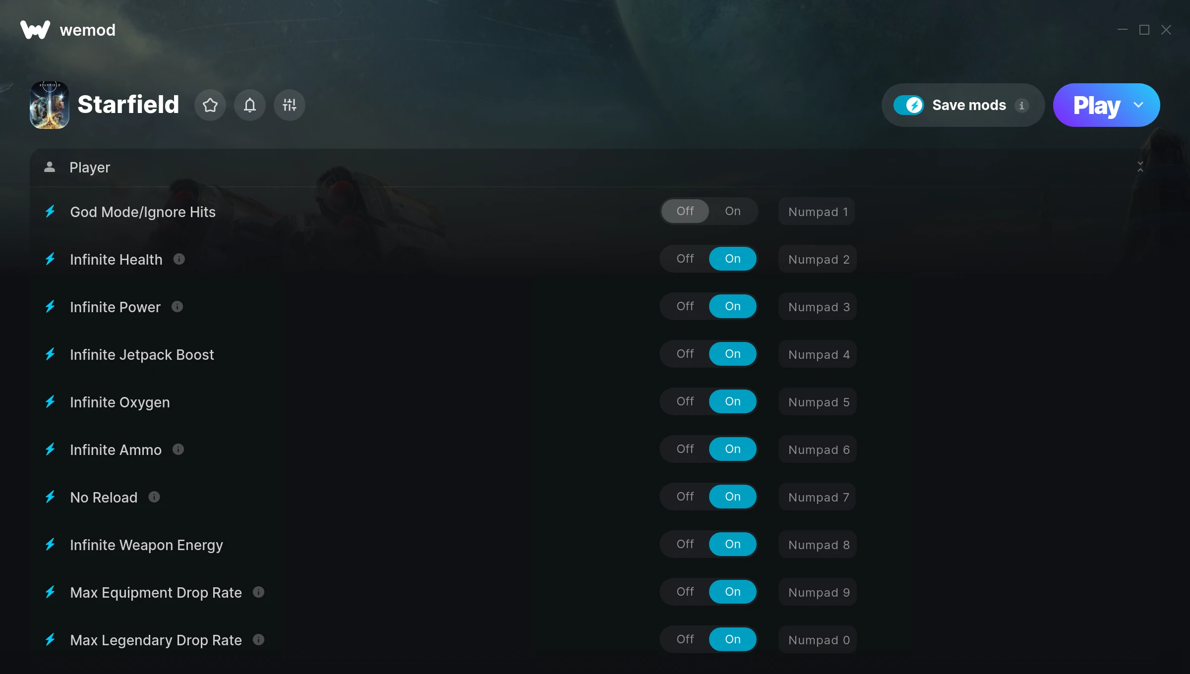 Starfield Cheats & Trainers for PC | WeMod
