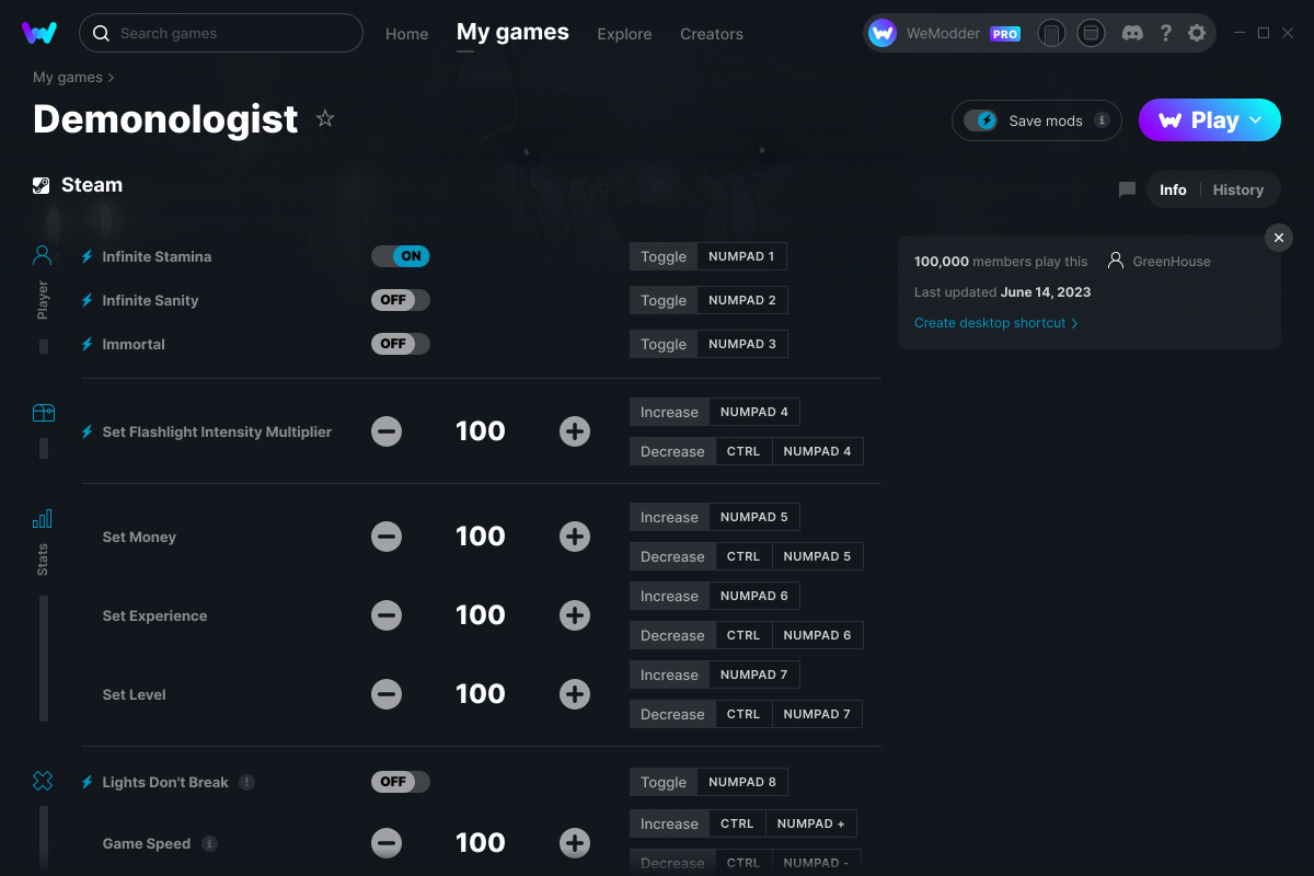 Demonologist Cheats and Trainer for Steam - Trainers - WeMod Community