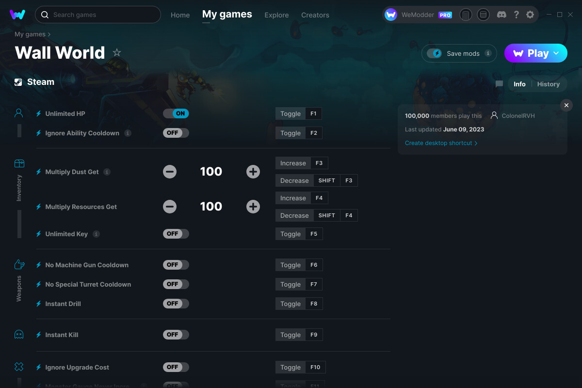 Wall World Cheats and Trainer for Steam - Trainers - WeMod Community