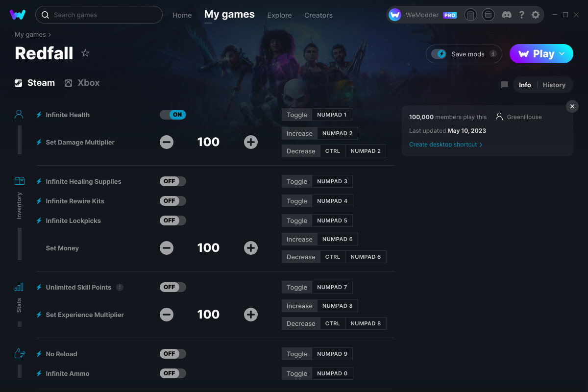 Redfall Cheats and Trainer for Steam - Trainers - WeMod Community