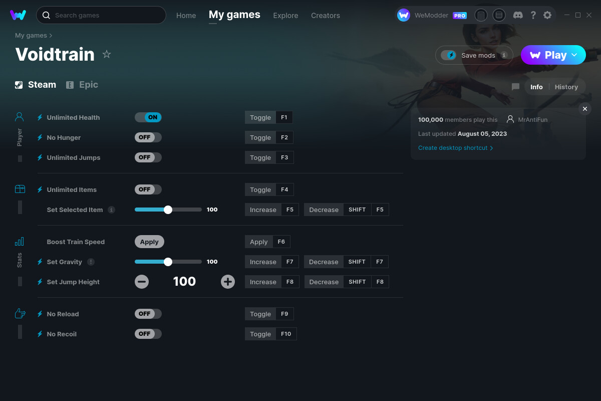 Voidtrain Cheats and Trainer for Steam - Trainers - WeMod Community