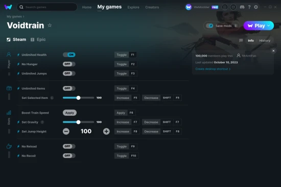 Voidtrain Cheats & Trainers for PC | WeMod
