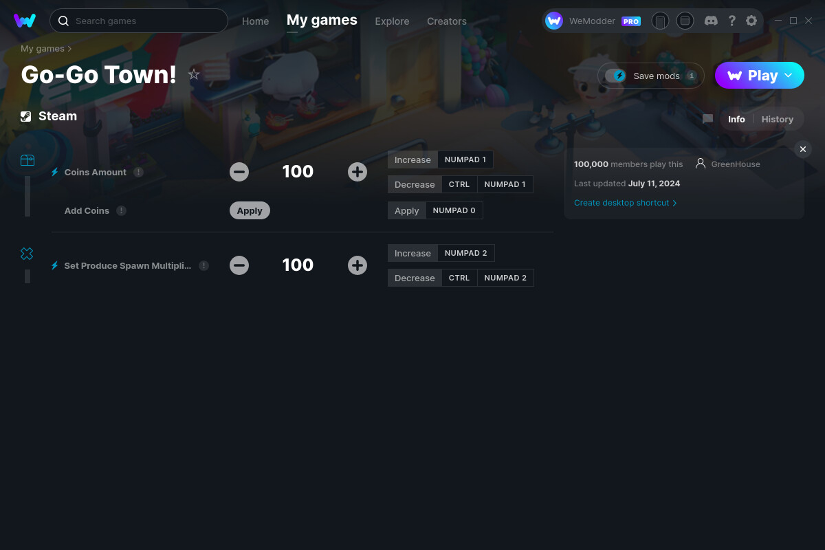 Go-Go Town! Cheats and Trainer for Steam - Trainers - WeMod Community