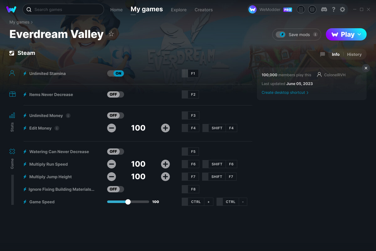 Everdream Valley Cheats and Trainer for Steam - Trainers - WeMod Community