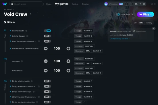 Void Crew Cheats & Trainers for PC | WeMod