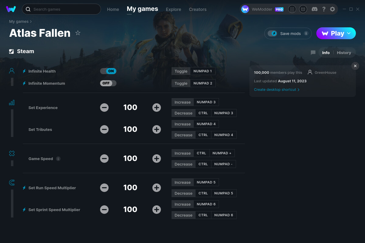 Atlas Fallen Cheats and Trainer for Steam - Trainers - WeMod Community