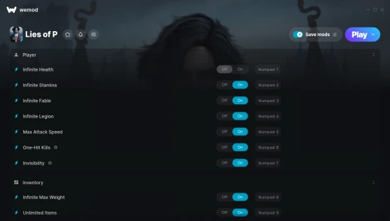 Lies of P Cheats & Trainers for PC | WeMod