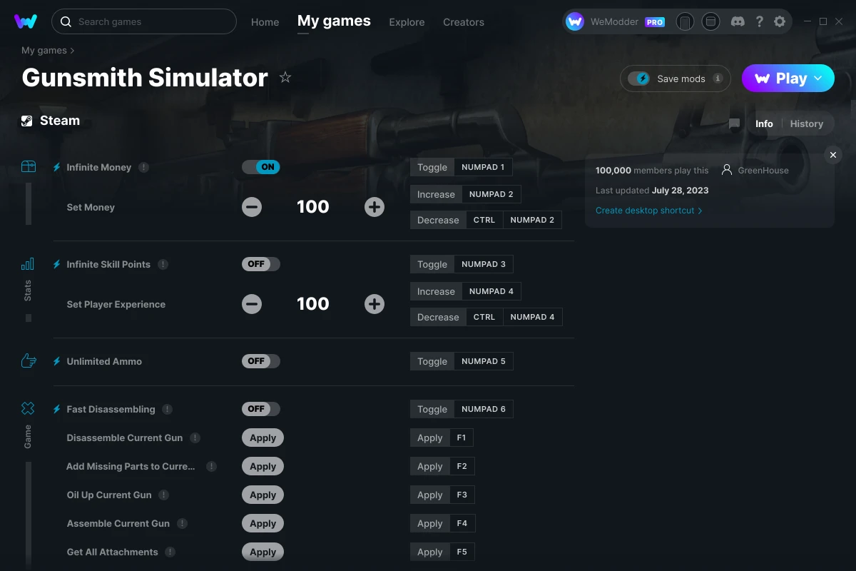 Gunsmith Simulator Cheats & Trainers for PC | WeMod