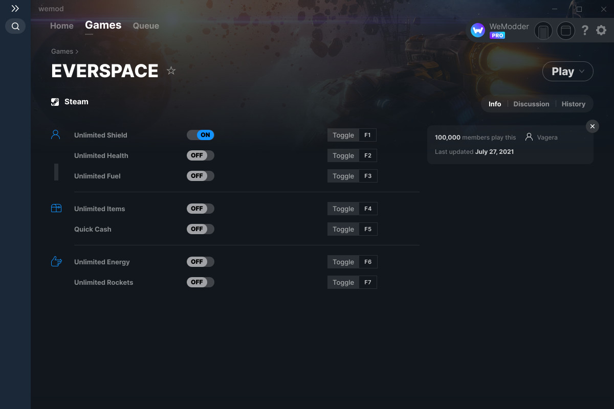 EVERSPACE Cheats and Trainer for Steam - Trainers - WeMod Community