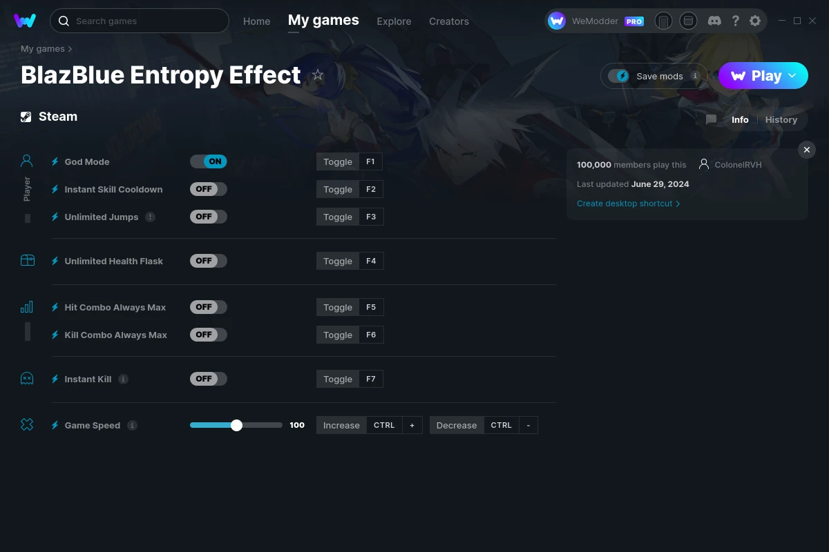 BlazBlue Entropy Effect Cheats & Trainers for PC | WeMod