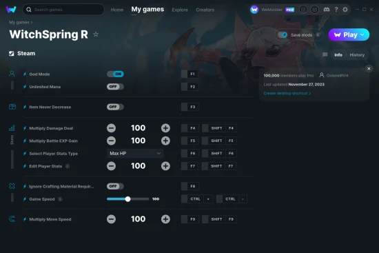 WitchSpring R Cheats & Trainers for PC | WeMod