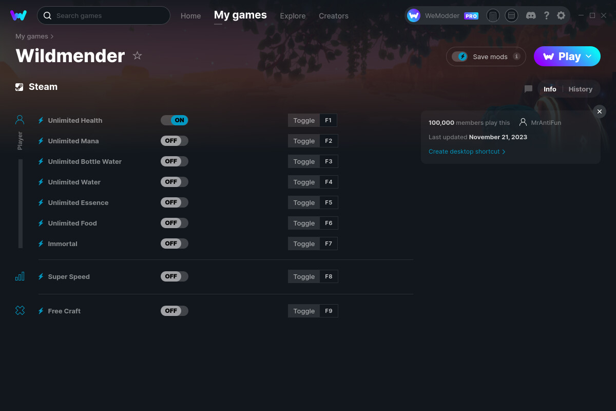 Wildmender Cheats and Trainer for Steam - Trainers - WeMod Community