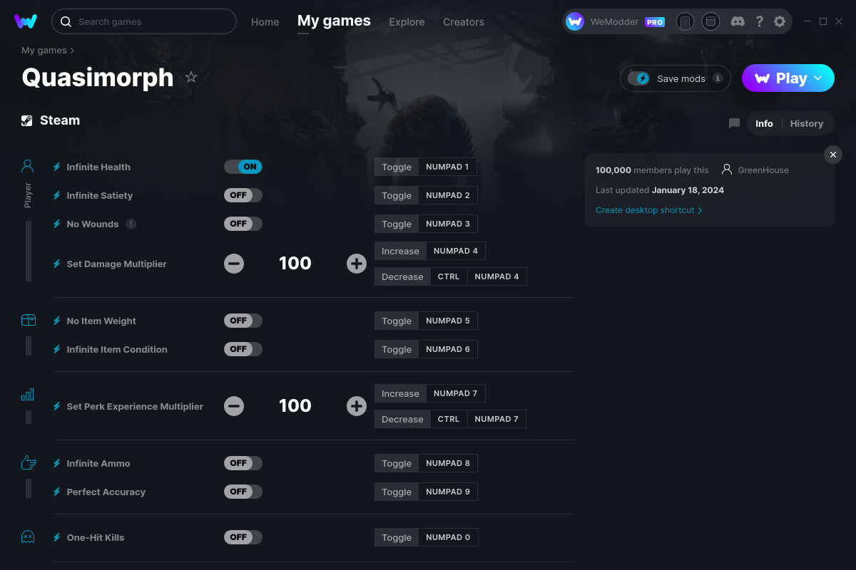 Quasimorph Cheats and Trainer for Steam - Trainers - WeMod Community