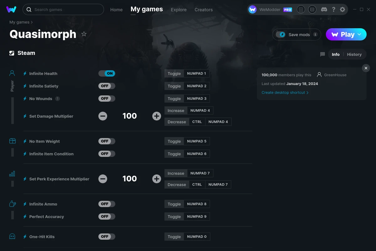 Quasimorph Cheats & Trainers for PC | WeMod