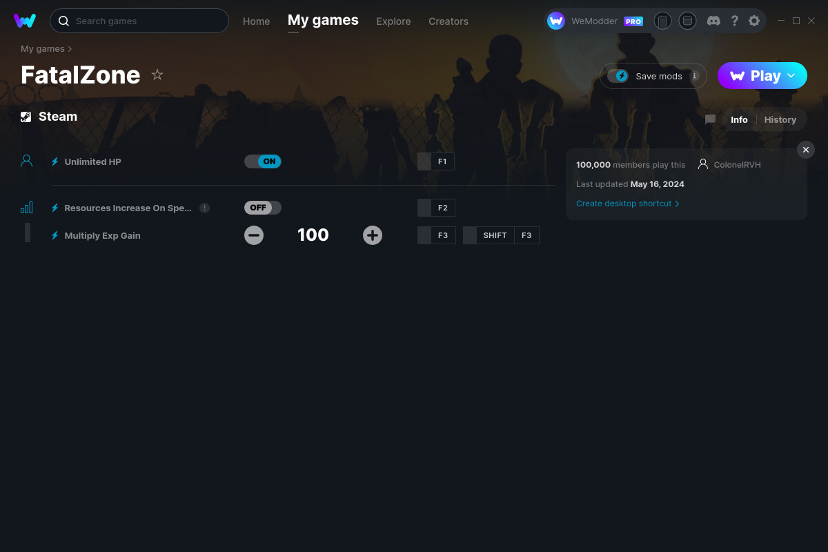 FatalZone Cheats and Trainer for Steam - Trainers - WeMod Community