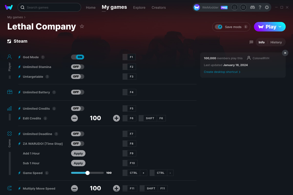 Lethal Company Cheats and Trainer for Steam - Trainers - WeMod Community