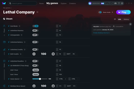 Lethal Company Cheats & Trainers for PC | WeMod