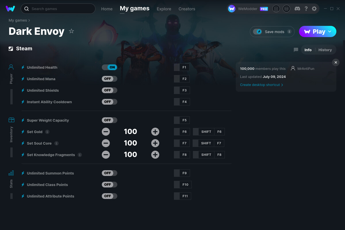 Dark Envoy Cheats and Trainer for Steam - Trainers - WeMod Community