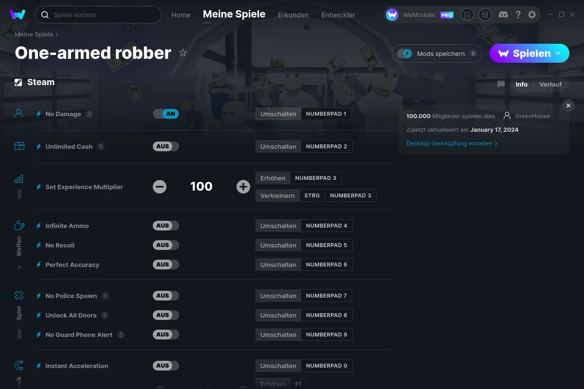 One-armed robber Cheats & Trainer für PC | WeMod