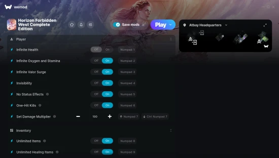 Horizon Forbidden West Complete Edition Cheats, Trainers and Maps for ...