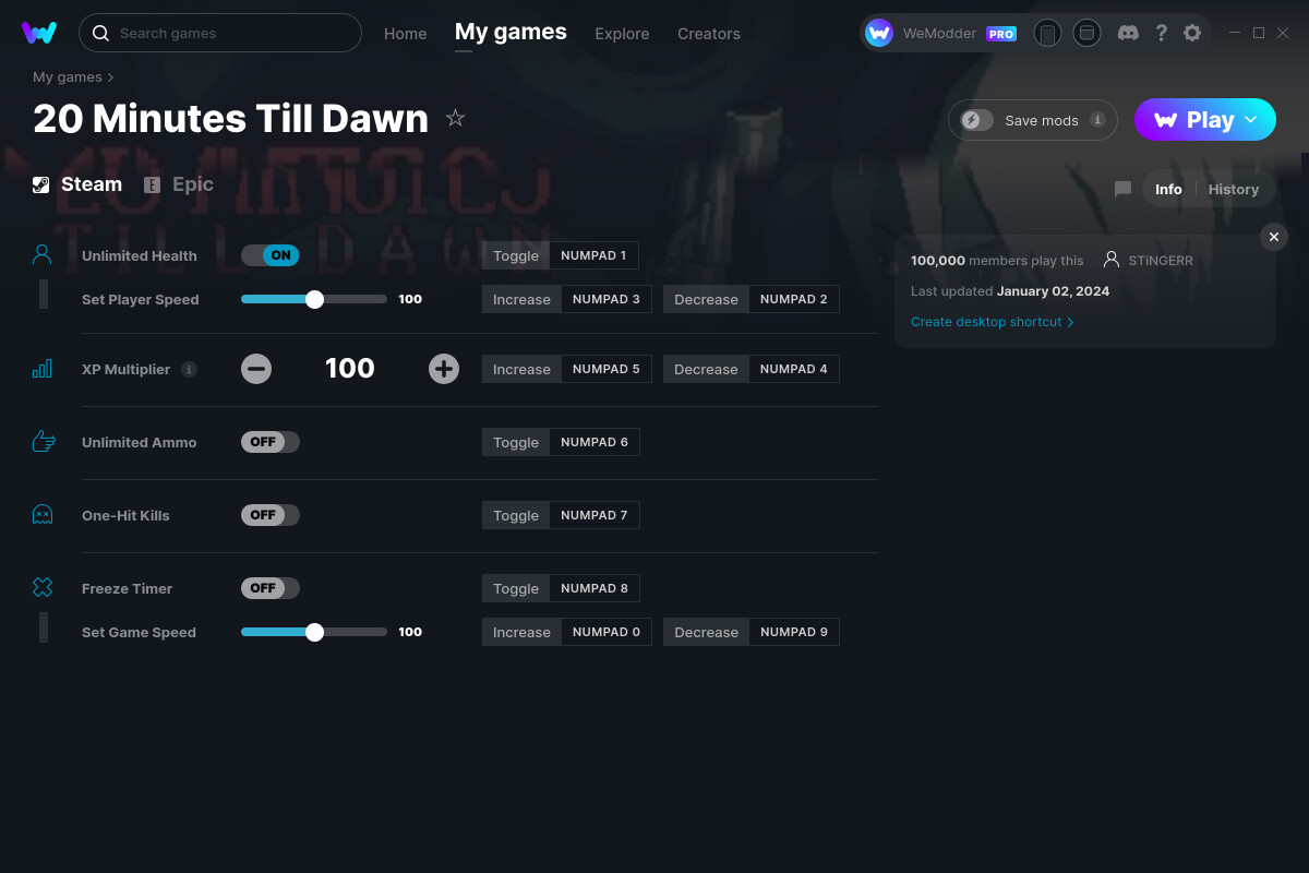 20 Minutes Till Dawn Cheats and Trainer for Epic Games - Trainers ...