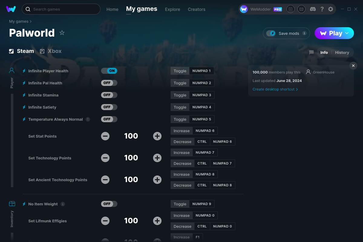 Palworld Cheats and Trainer for Xbox - Trainers - WeMod Community