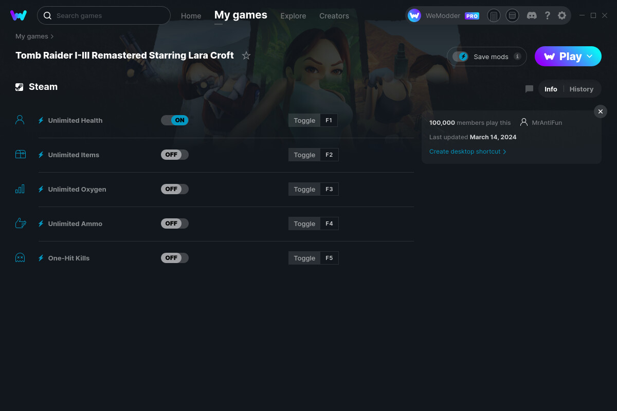 Tomb Raider I-III Remastered Starring Lara Croft Cheats and Trainer for Steam - Trainers - WeMod ...