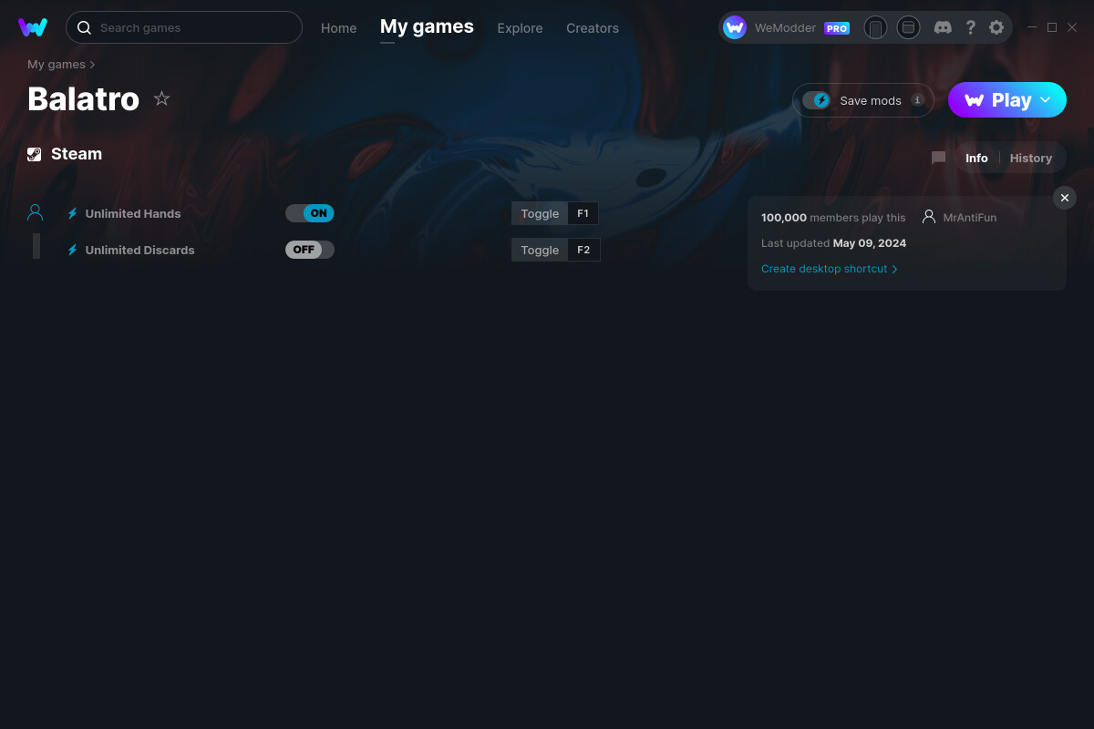 Balatro Cheats and Trainer for Steam - Trainers - WeMod Community