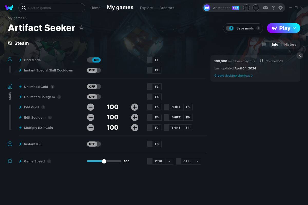Artifact Seeker Cheats and Trainer for Steam - Trainers - WeMod Community