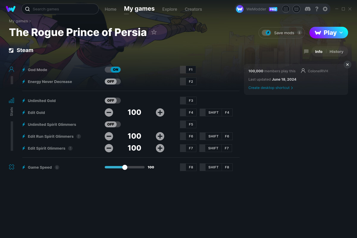 The Rogue Prince of Persia Cheats and Trainer for Steam - Trainers ...