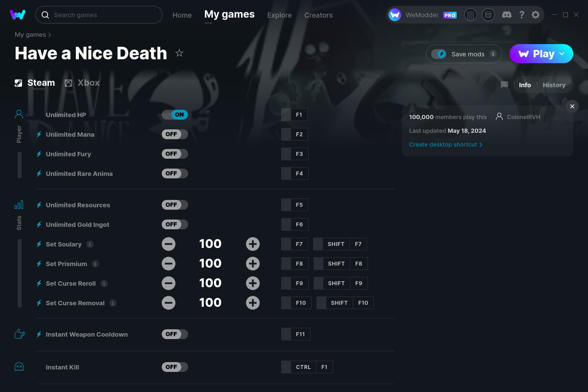 Have a Nice Death Cheats and Trainer for Xbox - Trainers - WeMod Community