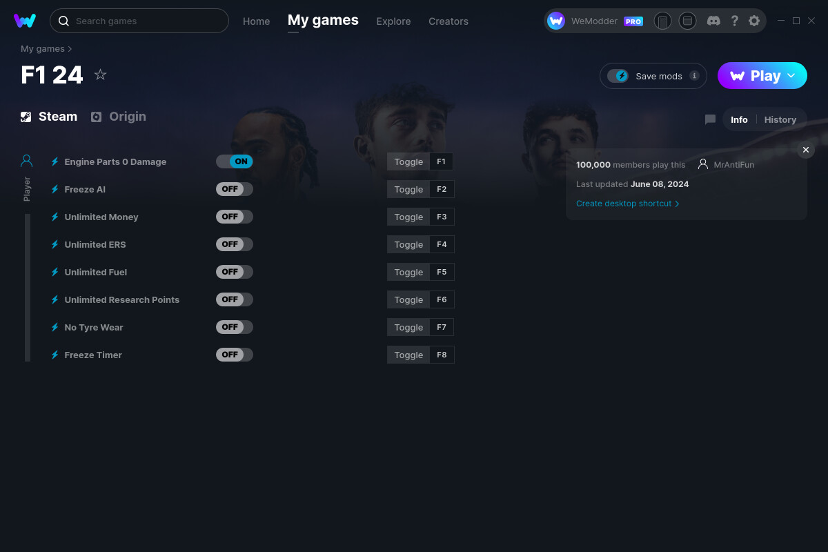F1 24 Cheats and Trainer for Steam - Trainers - WeMod Community