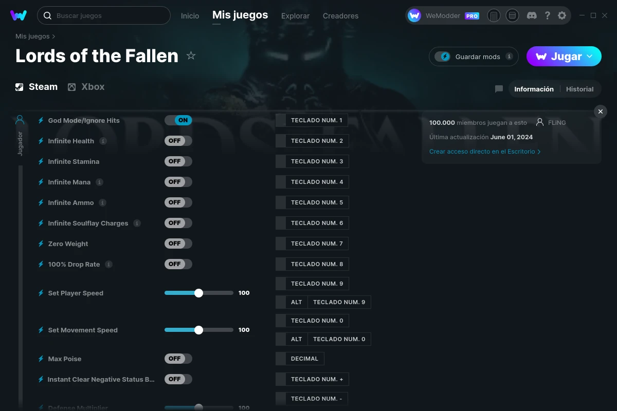 Trampas y Trainers de Lords of the Fallen para PC | WeMod