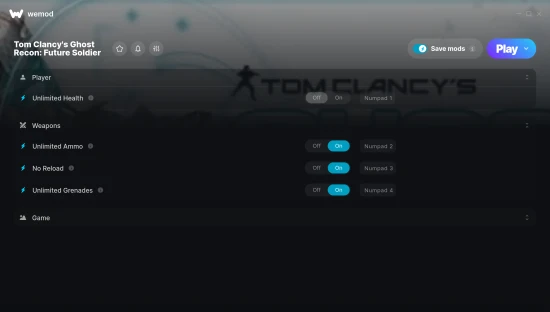 Tom Clancy's Ghost Recon: Future Soldier Cheats & Trainers for PC | WeMod