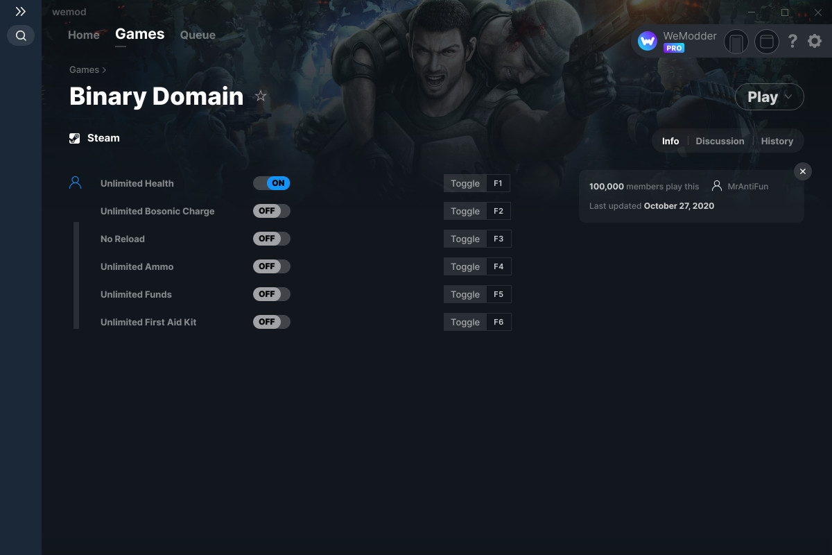 Binary Domain Cheats and Trainer for Steam - Trainers - WeMod Community