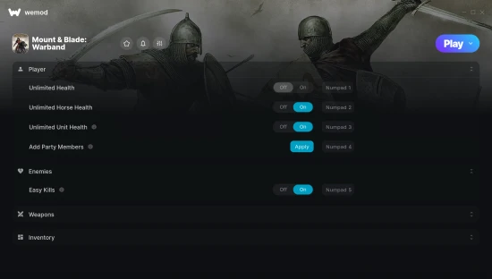 Mount & Blade: Warband Cheats & Trainers for PC | WeMod